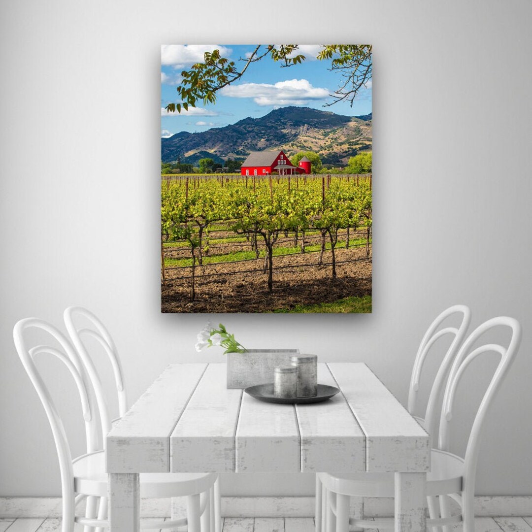 California Landscape, Red Barn Photo, Napa Valley Print, California ...