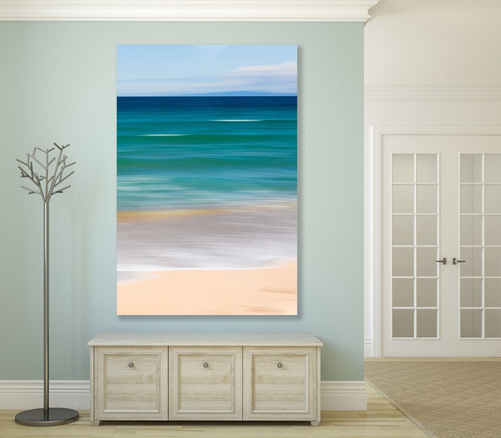 Big Sur Metal Print, Nautical Metal Home Decor, Ocean Abstract Metal ...