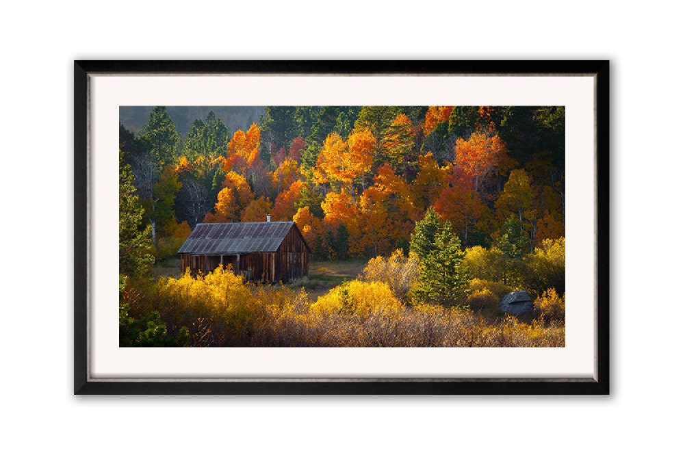 California Autumn Print Cabin Canvas Oversized Landscape | Etsy