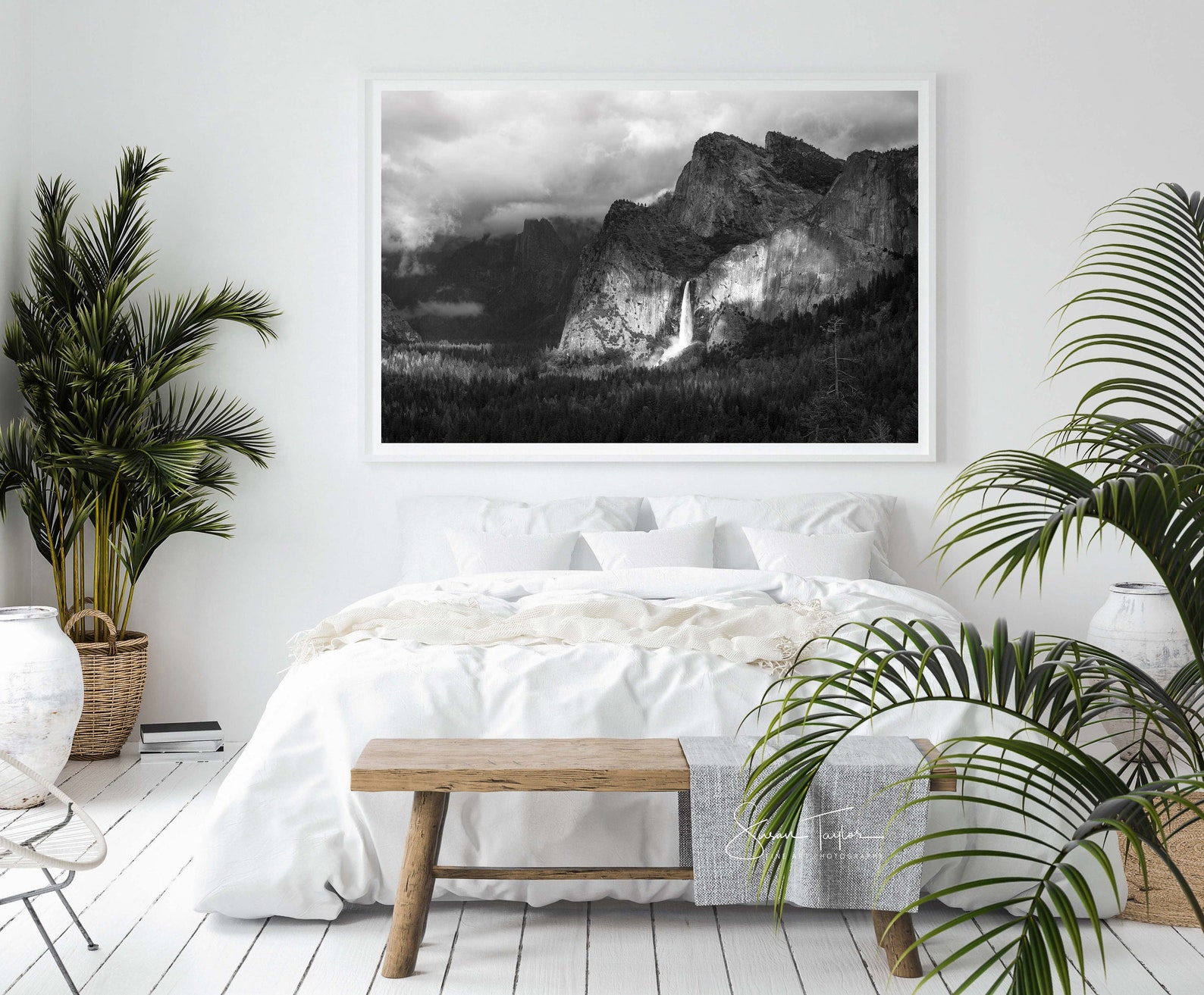 Black and White Yosemite Photo, Yosemite Decor, Large Waterfall Print ...