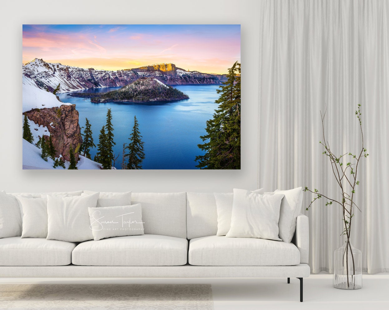 Oregon Landscape Photo Crater Lake Sunset Large Oregon | Etsy