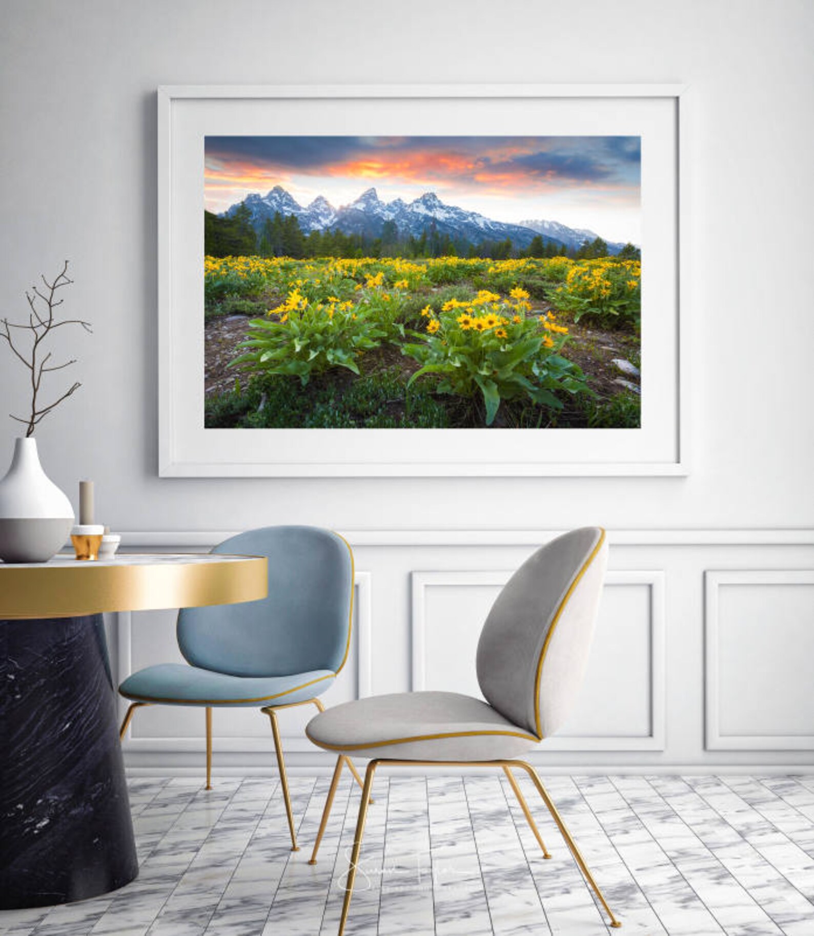 Large Grand Teton Print, National Park Photo, Wyoming Canvas, Spring ...
