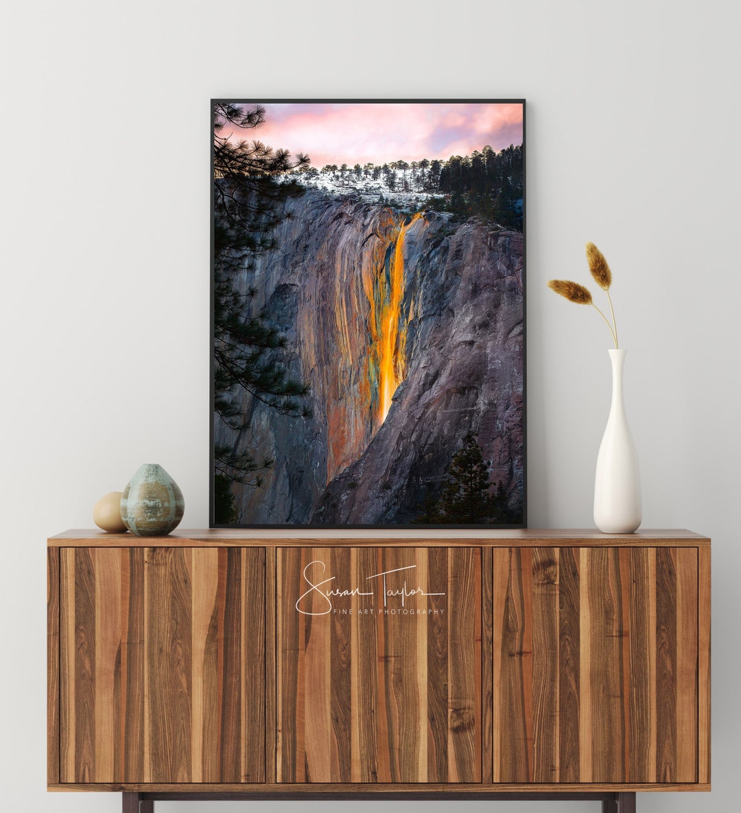 California Waterfall Canvas, Horsetail Fall Print, Large Yosemite Photo ...