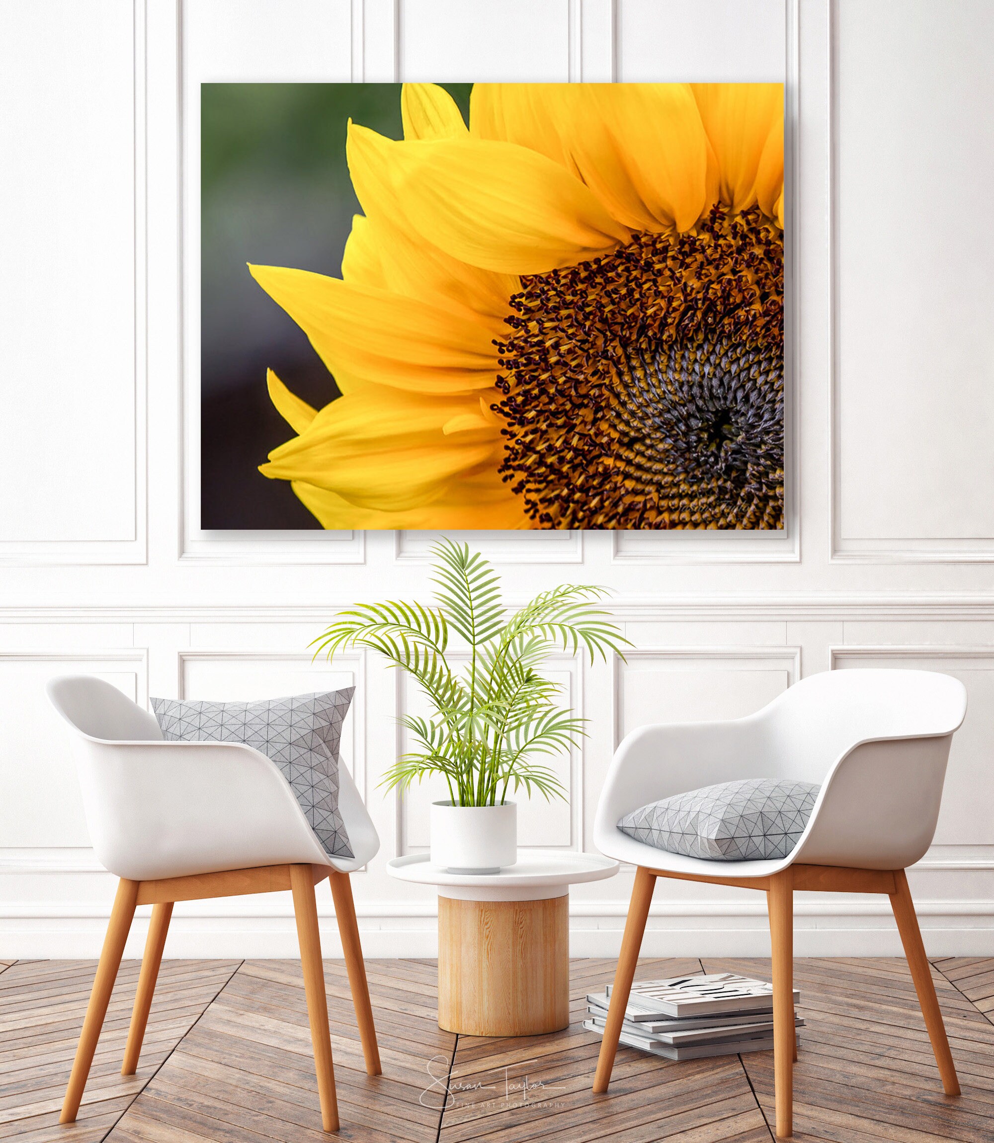Sunflower Home Decor, California Nature Wall Art, Large Cheerful Flower ...