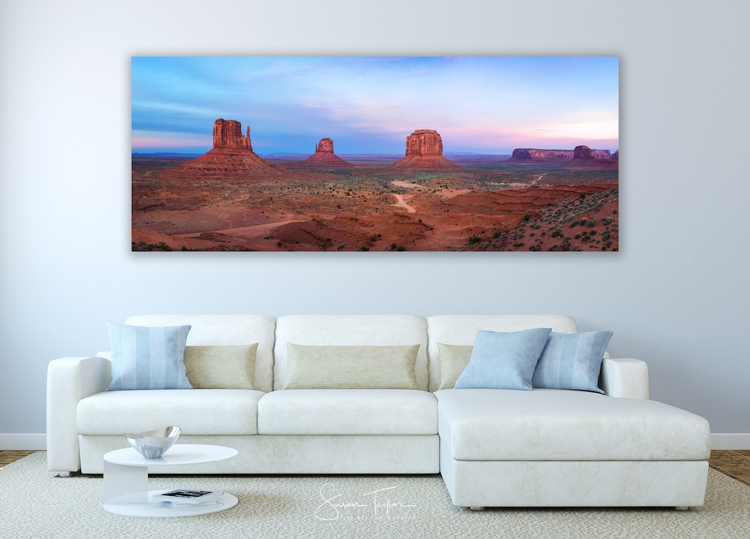 Monument Valley Art, Panorama Nature Canvas, Mesa Print, Southwestern ...