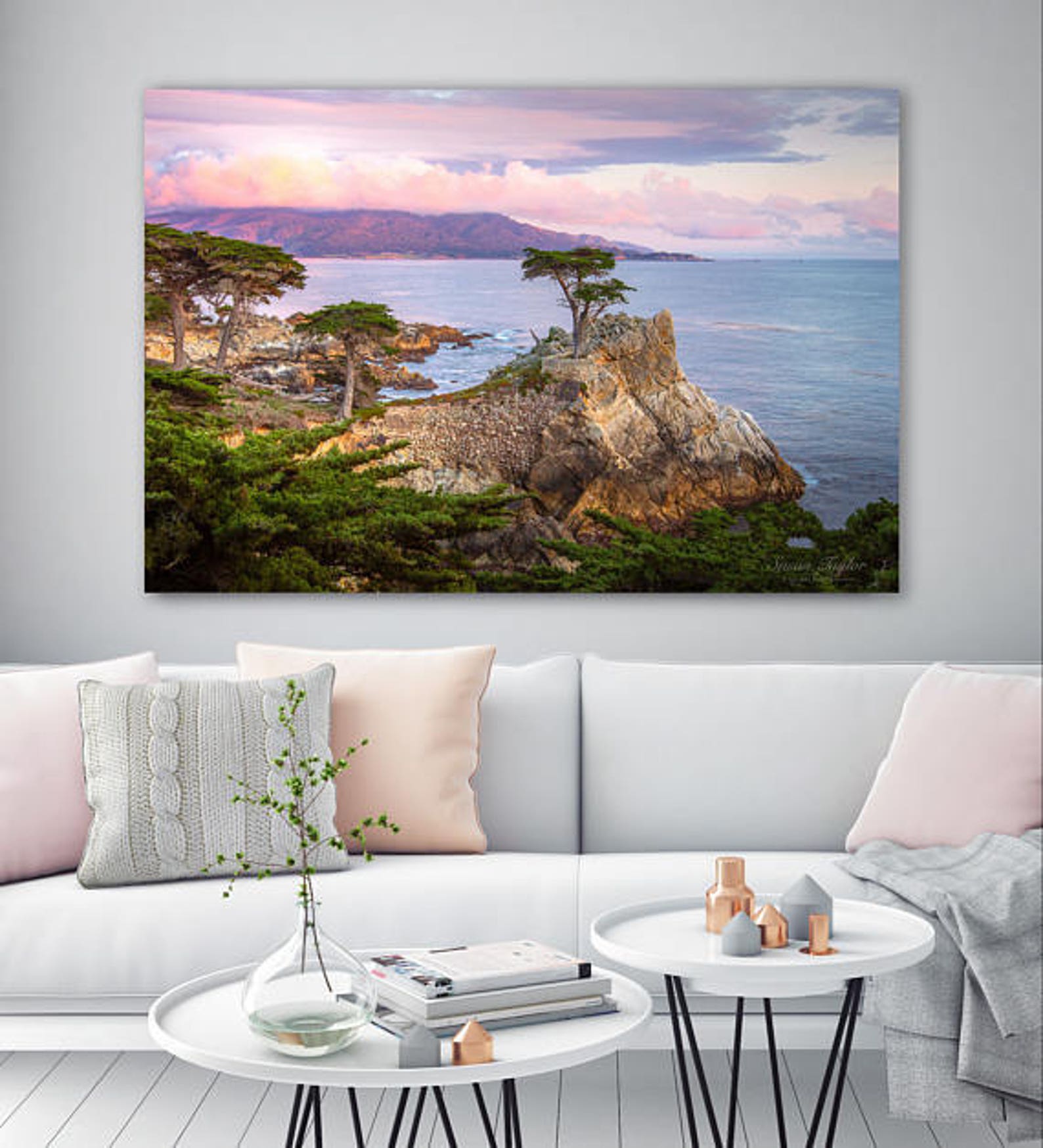 Ocean Metal Print, Monterey Print, Panorama Metal Art, Beach Metal ...