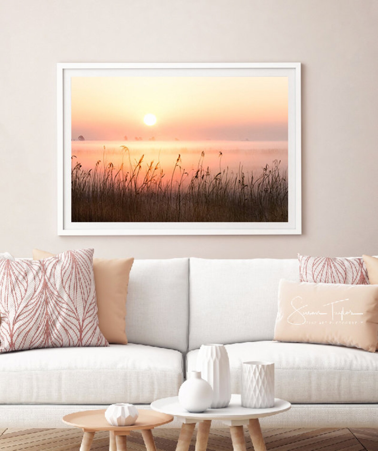 Large Wall Decor, California Sunrise Canvas, Bay Area Sunrise, Soft ...