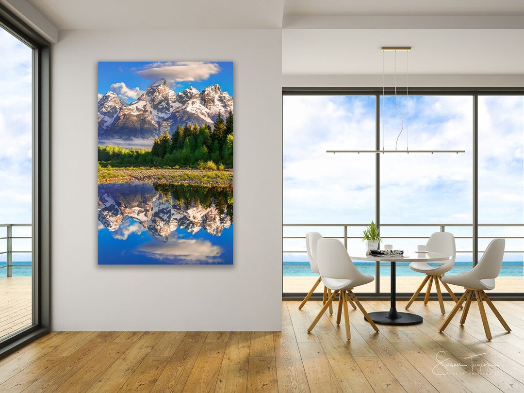 Large Teton Print, National Park Art, Grand Teton Canvas, Snake River ...
