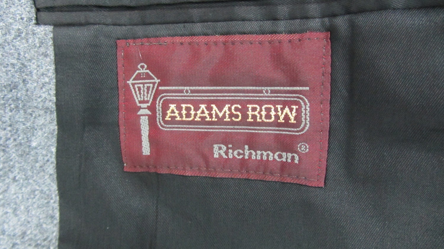 Vintage Adams Row Richman Mens Gray Sport Coat Jacket Blazer Patch ...