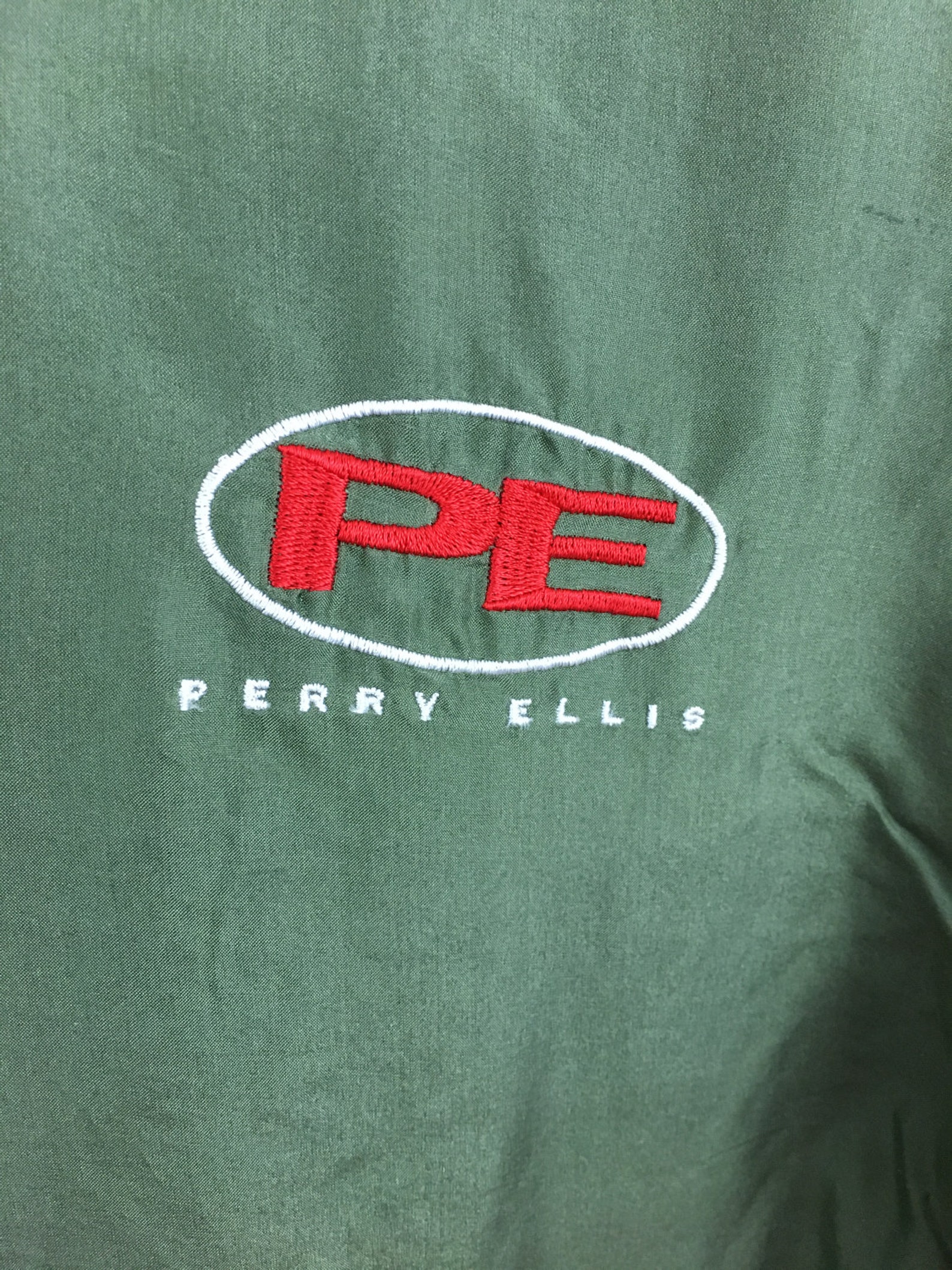 Vintage Perry Ellis Green Silk Full Zip Jacket Size Medium - Etsy