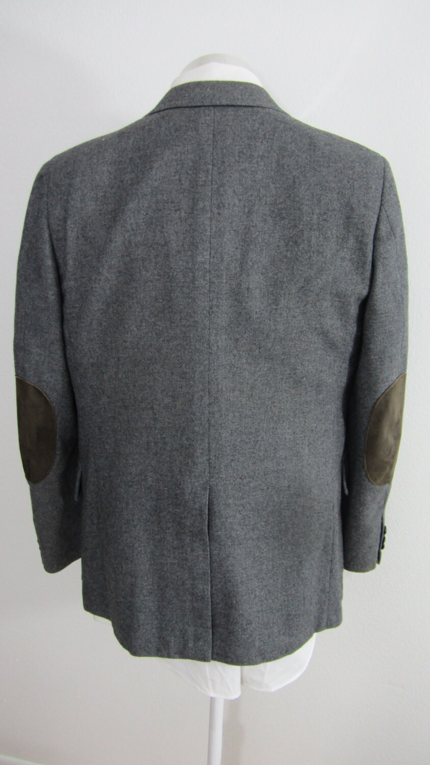 Vintage Adams Row Richman Mens Gray Sport Coat Jacket Blazer Patch ...