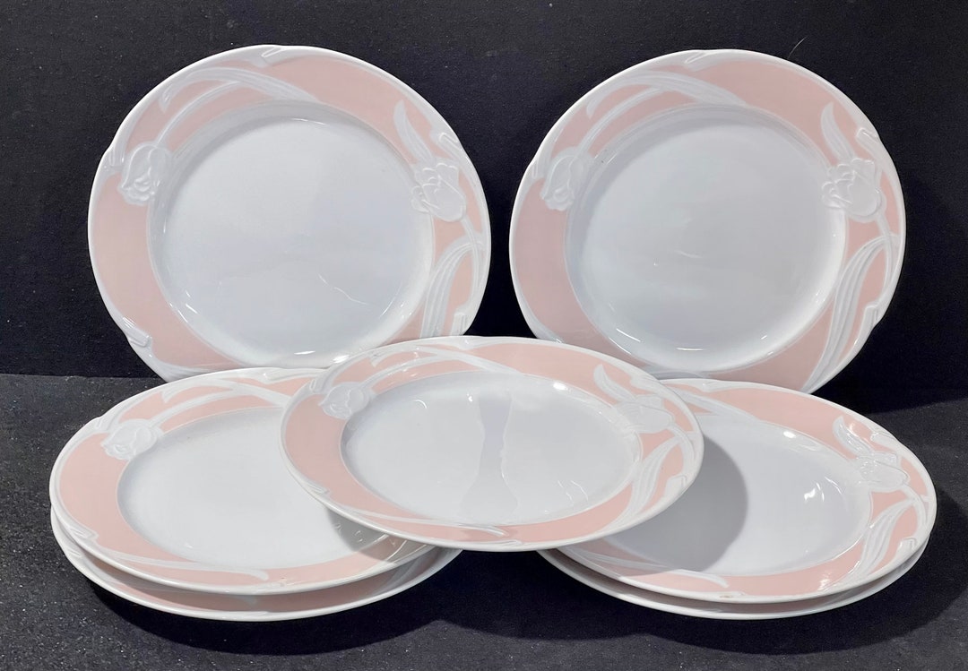 Set of 7 Ranmaru SWING TULIP PEACH Salad Plates Gallery Collection ...