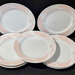 Set of 7 Ranmaru SWING TULIP PEACH Salad Plates Gallery Collection ...