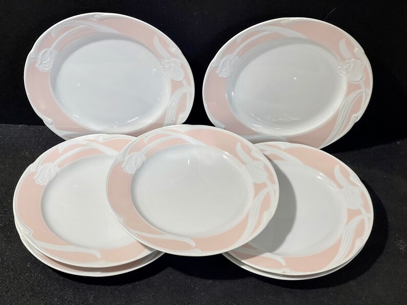 Set of 7 Ranmaru SWING TULIP PEACH Salad Plates Gallery Collection ...