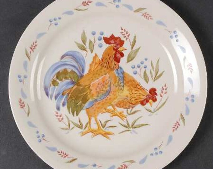 Corelle Country Morning Lot of 2 Salad Plates Rooster Center, Tan Back ...