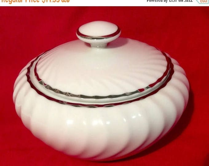 ON SALE Puritan China ESTATE Sugar Bowl and Lid All White Swirl Rim ...