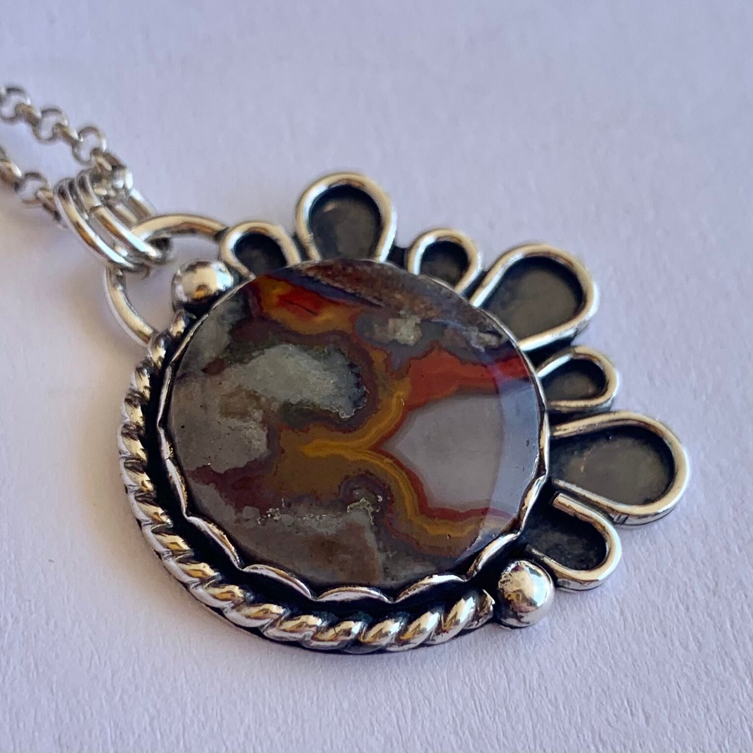 Agate Flower Pendant | Etsy