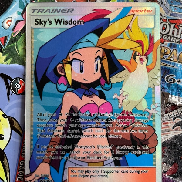 Skyla Trainer Card Full Art Etsy Uk