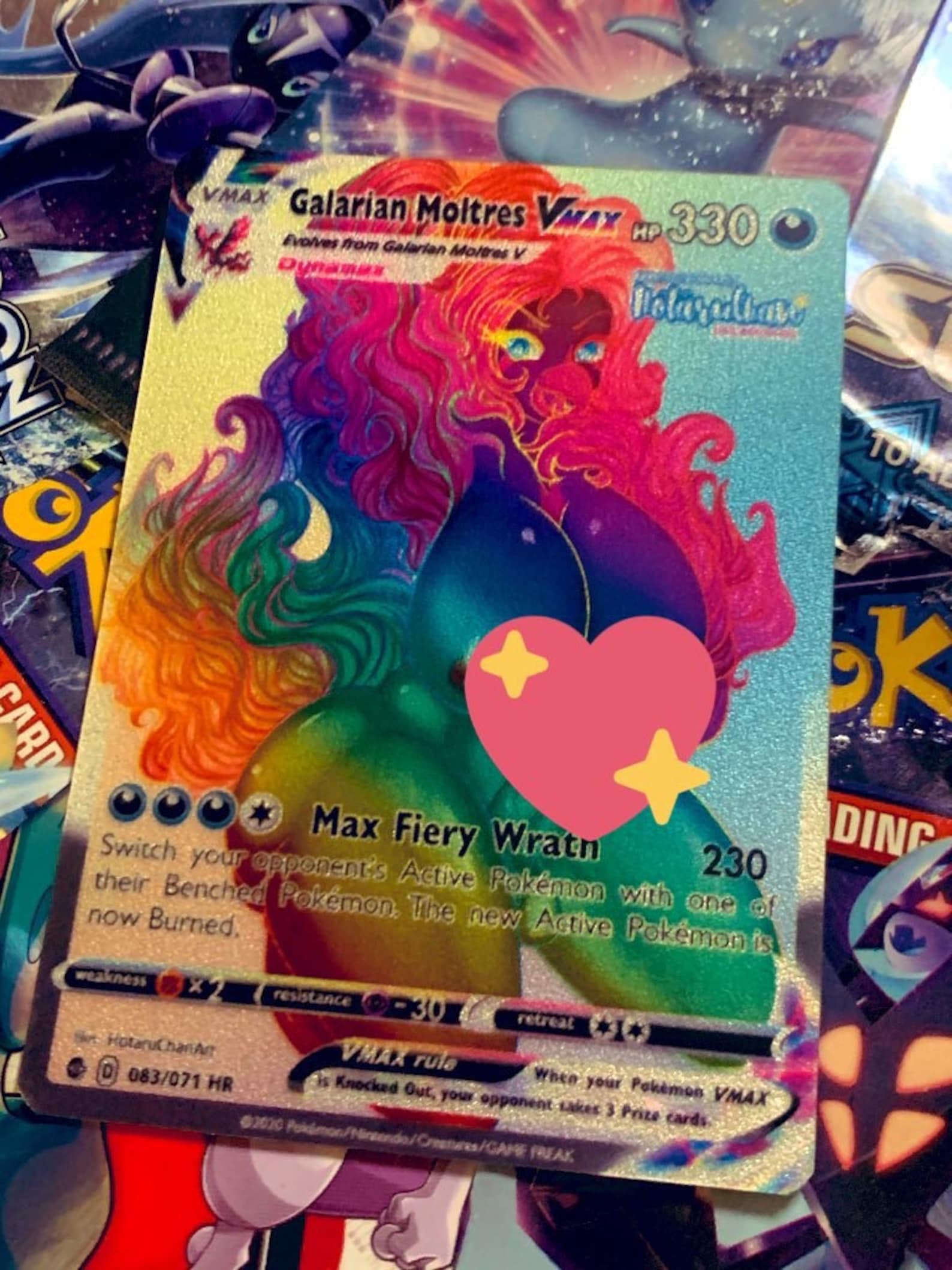 Custom Full Art Galarian Moltres Vmax - Etsy Australia