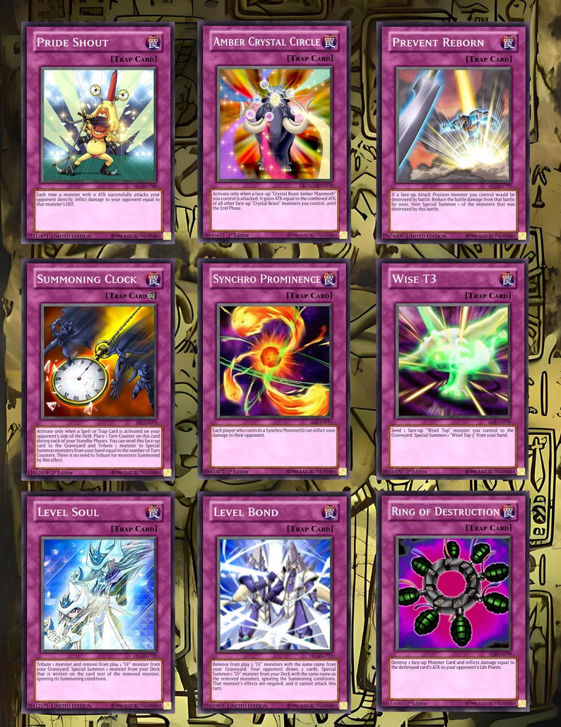 Orica Custom Trap Card! Choose Your Card! List 3! - Etsy