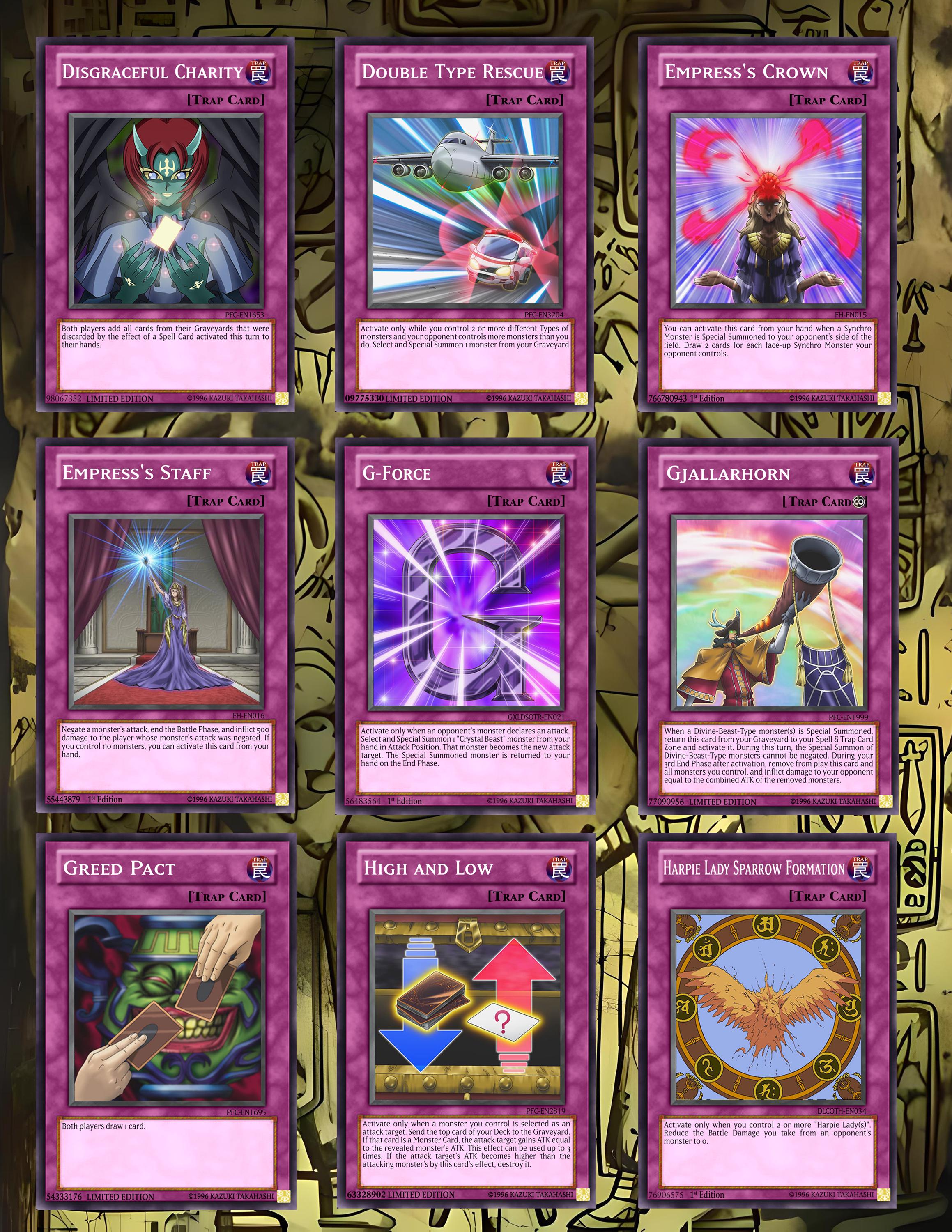 Orica Custom Trap Card! Choose Your Card! List 1! - Etsy