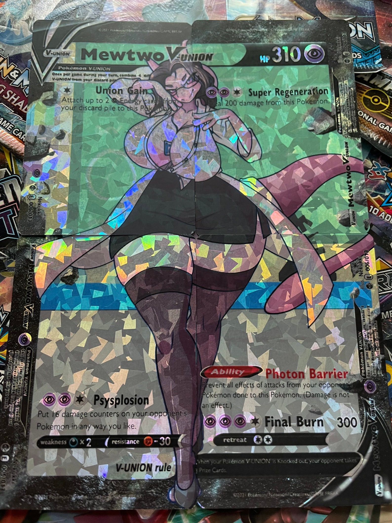 Custom Full Art Mewtwo V-union - Etsy