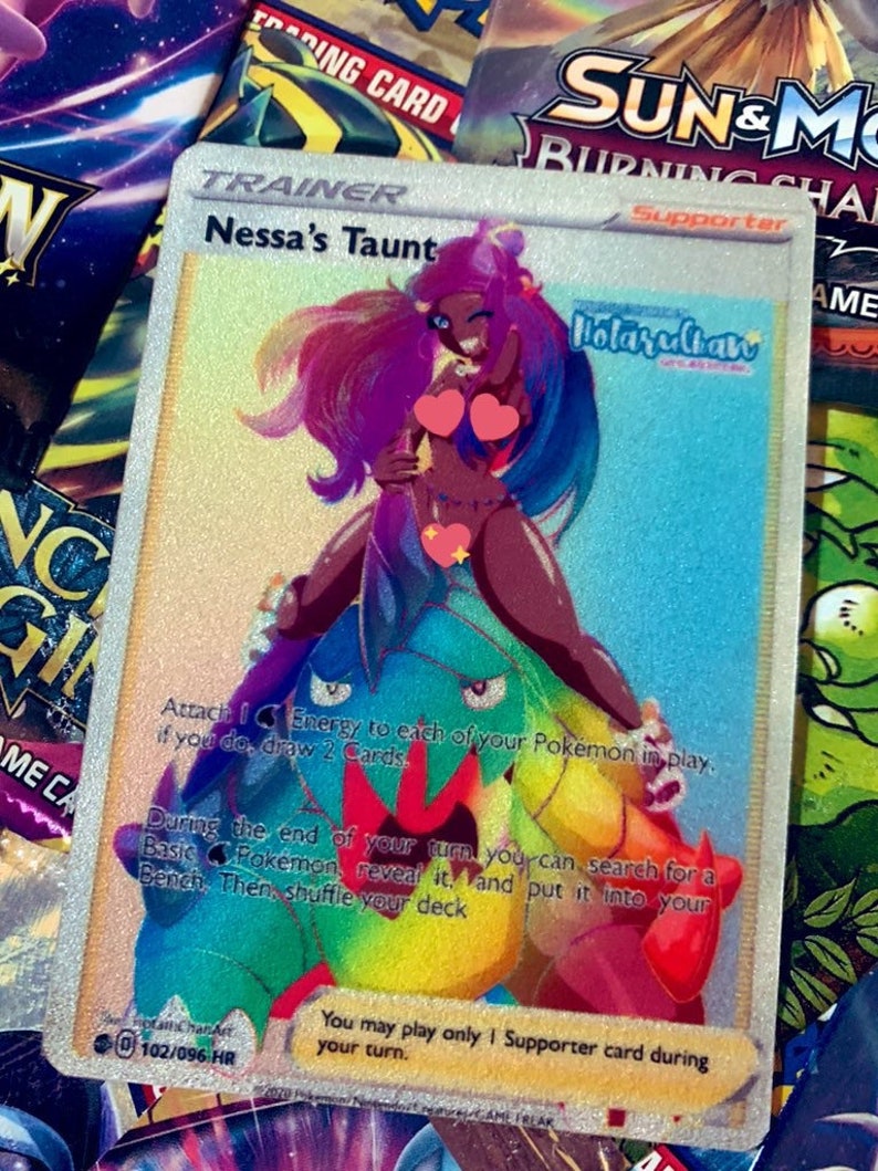 Custom Trainer Full Art Card Nessa's Taunt | Etsy