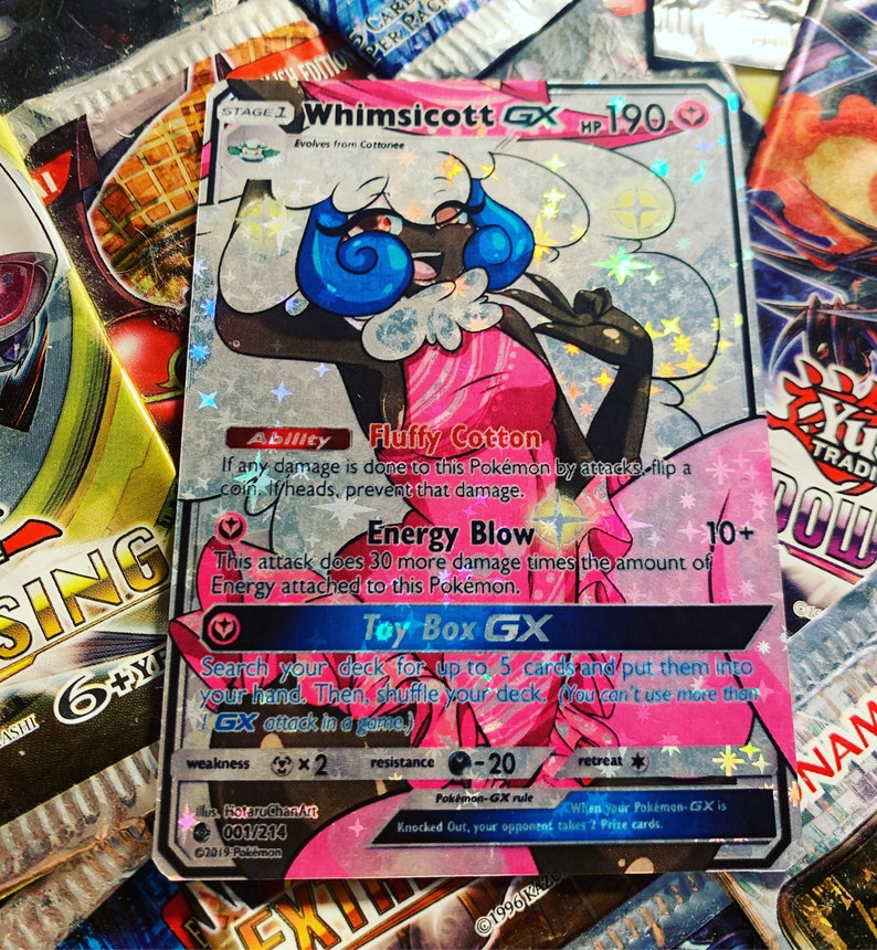 Orica Custom Pok mon Full Art Card Whimsicott GX Etsy Orica Custom Pok mon Full Art Card Whimsicott GX Etsy