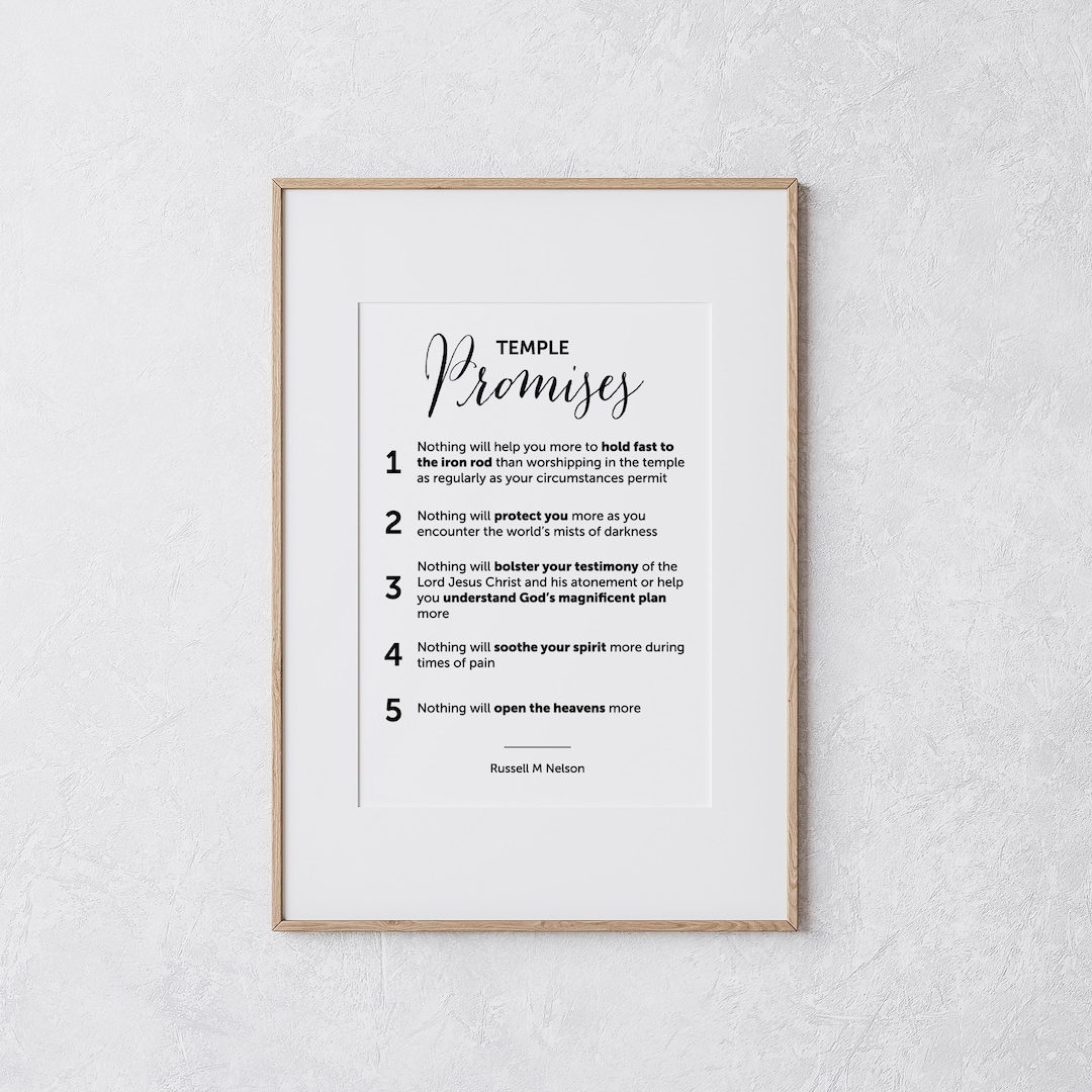 LDS Temple Blessings Promises Printable | LDS Temple Poster | Lds ...