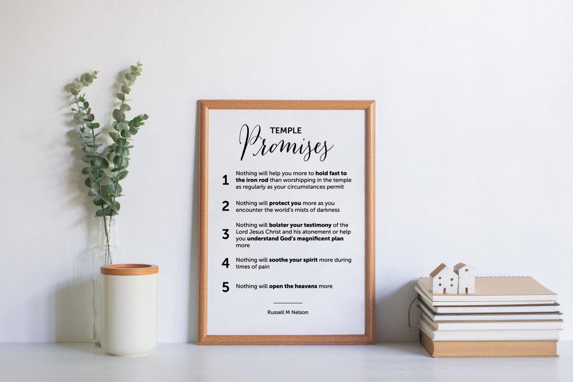 LDS Temple Blessings Promises Printable | LDS Temple Poster | Lds ...