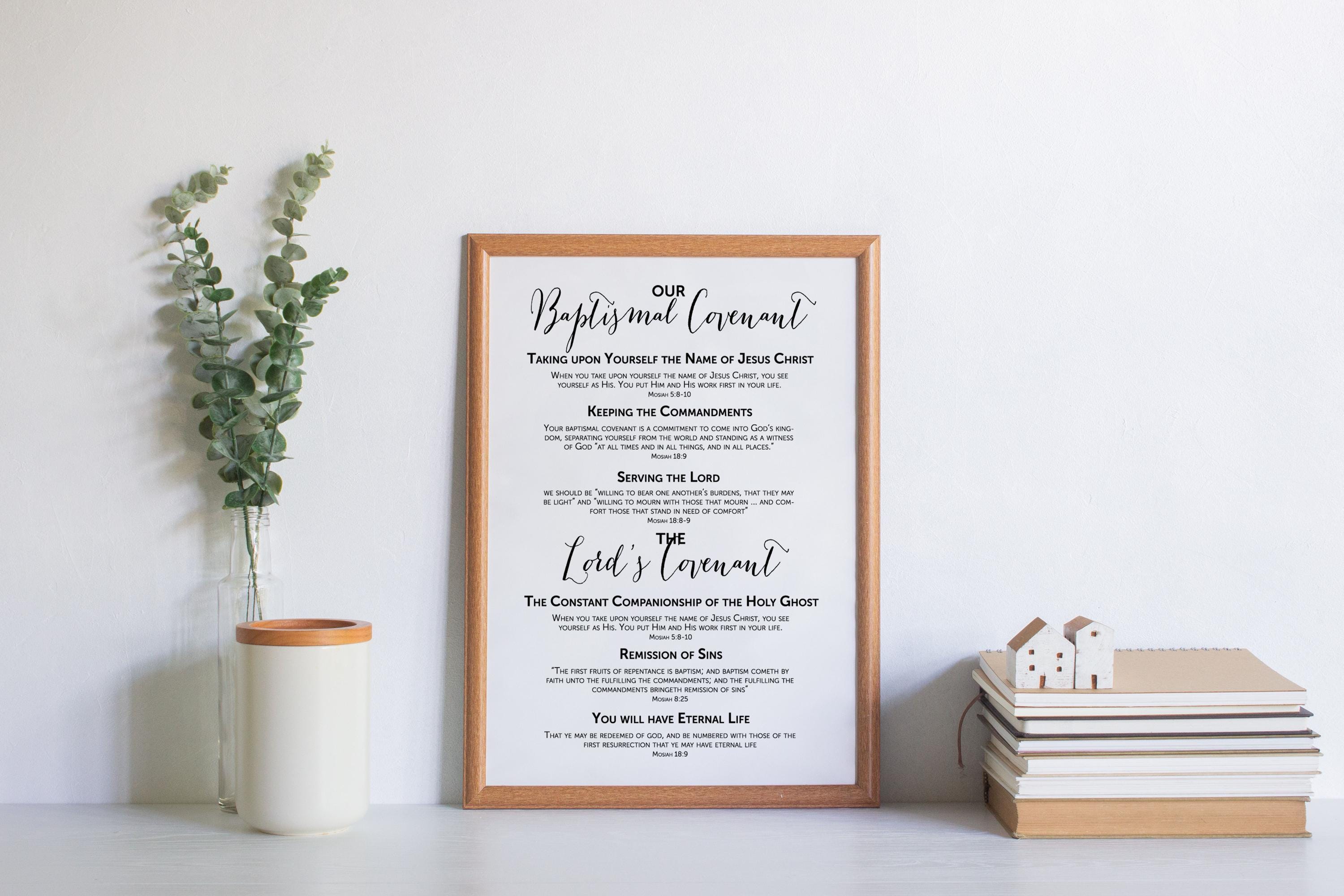Baptismal Covenants Printable | LDS Temple Poster | Lds Missionary Gift ...