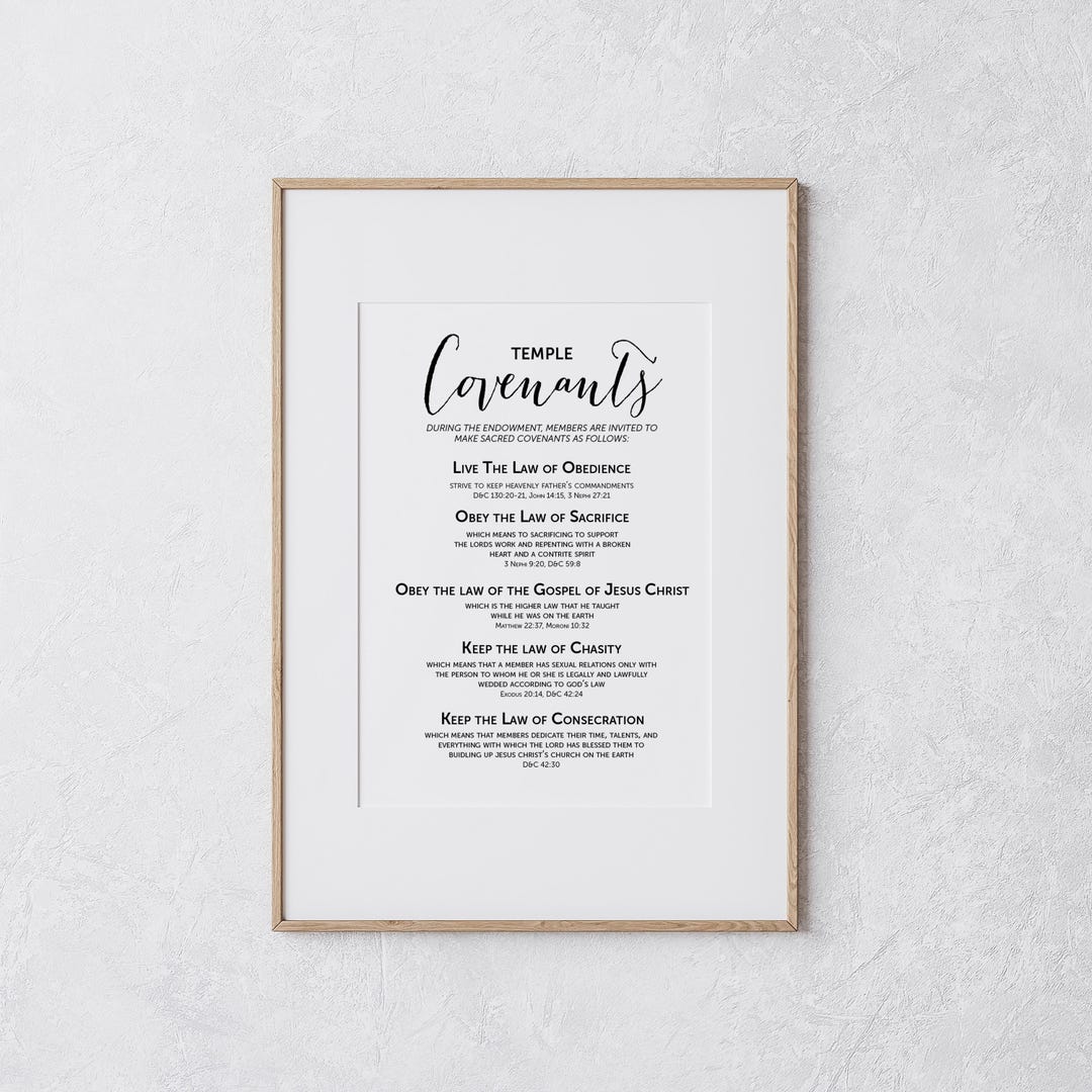 LDS Temple Covenants Printable | LDS Temple Poster | Lds Missionary ...