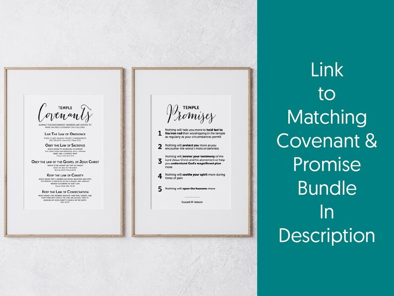 Baptismal Covenants Printable | LDS Temple Poster | Lds Missionary Gift ...