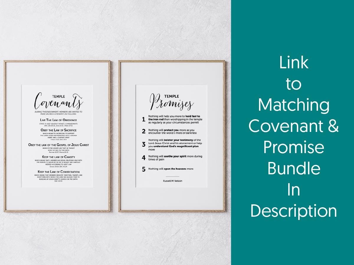 Baptismal Covenants Printable | LDS Temple Poster | Lds Missionary Gift ...