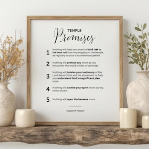 LDS Temple Blessings Promises Printable | LDS Temple Poster | Lds ...