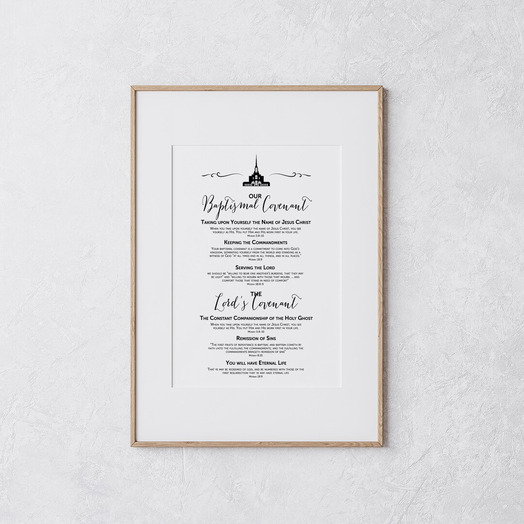 Syracuse Temple Baptismal Covenants Printable | LDS Temple Poster | Lds ...