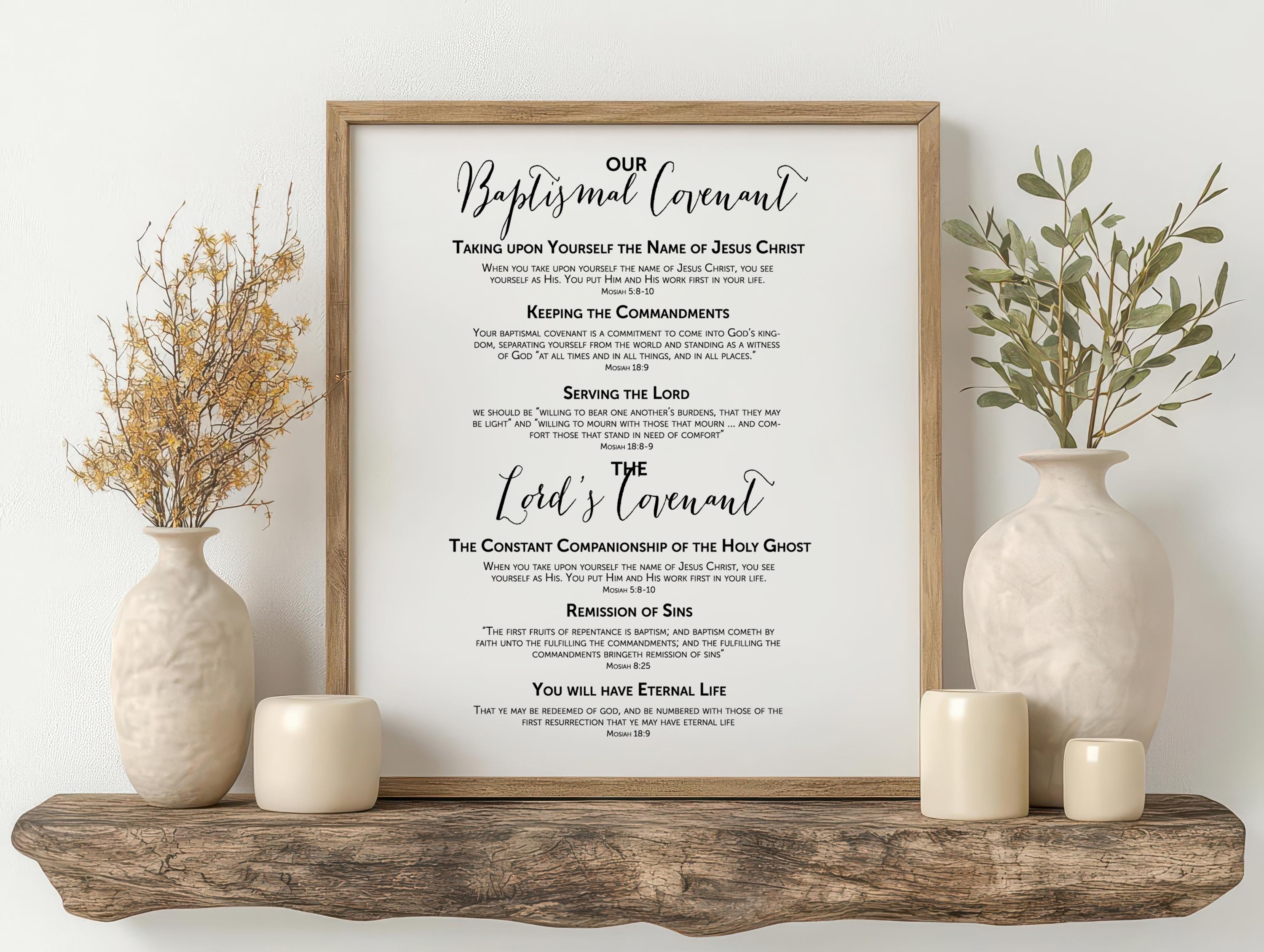 Baptismal Covenants Printable | LDS Temple Poster | Lds Missionary Gift ...