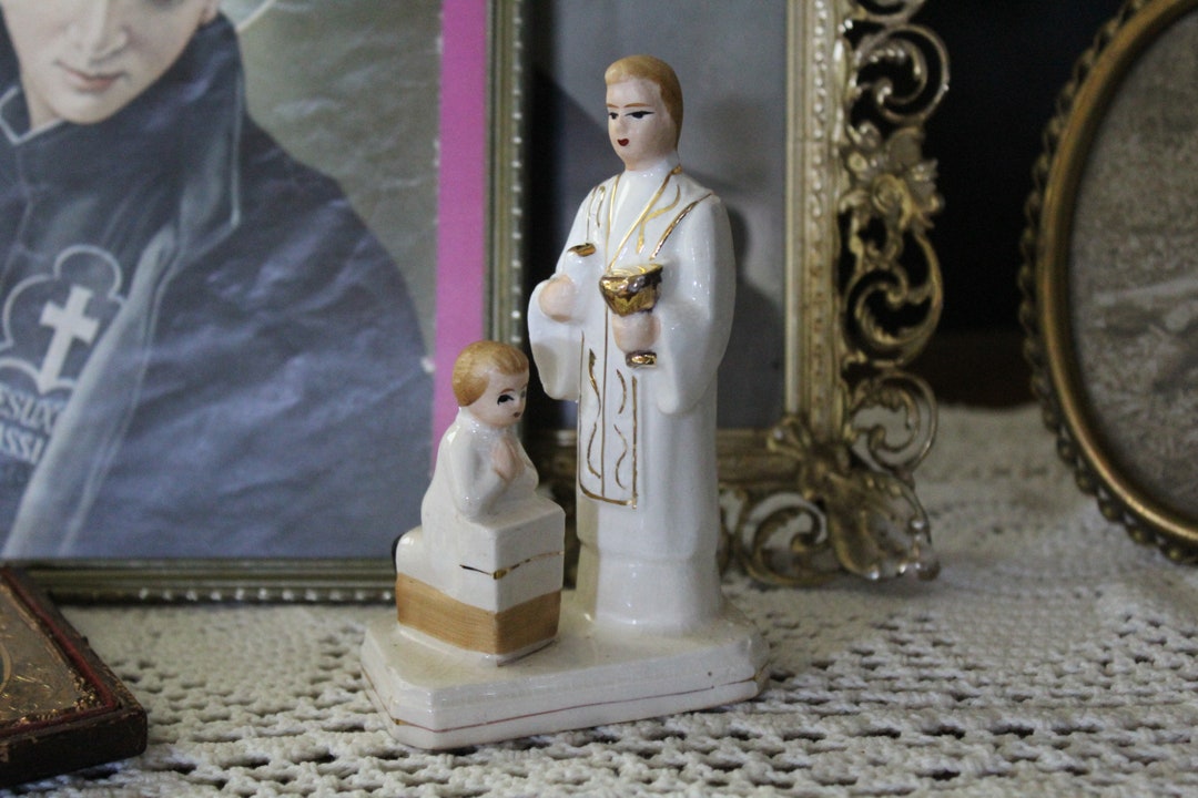 Vintage First Holy Communion Statue, 1960s Small Ceramic 1st Holy ...