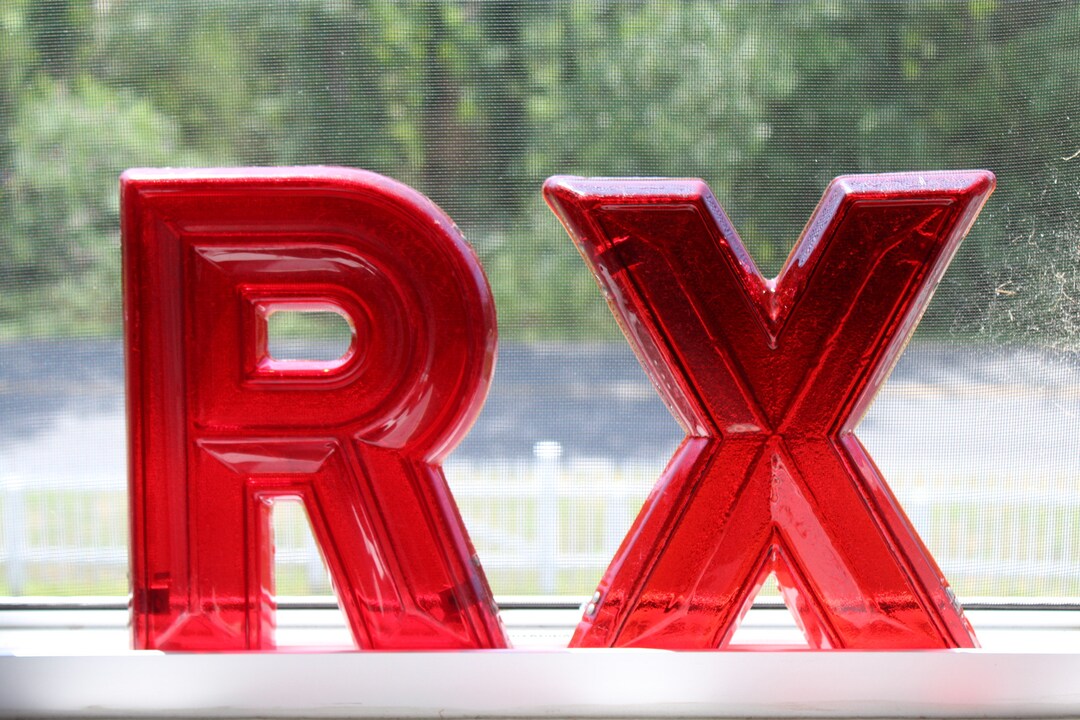 Vintage Red Marquee Letters, RX Letters From Drug Store, 10 Translucent ...