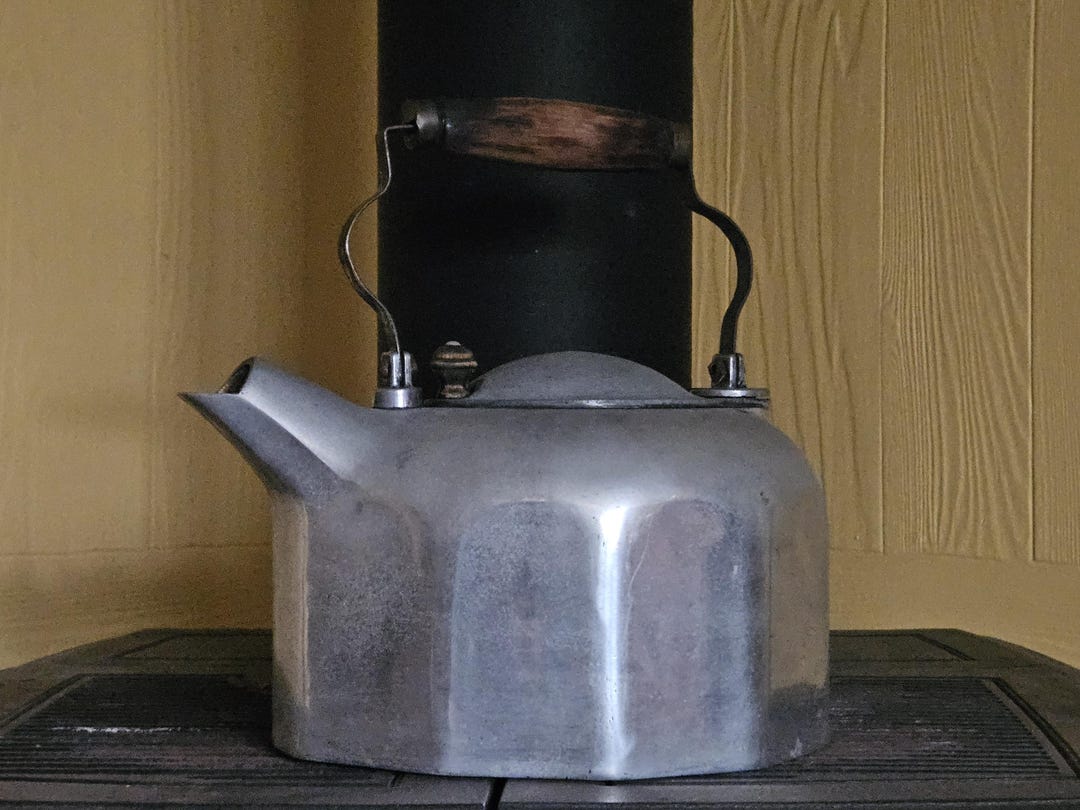Antique Banner Cast Aluminum Kettle, 5 Qts., Vintage Large Colonial ...