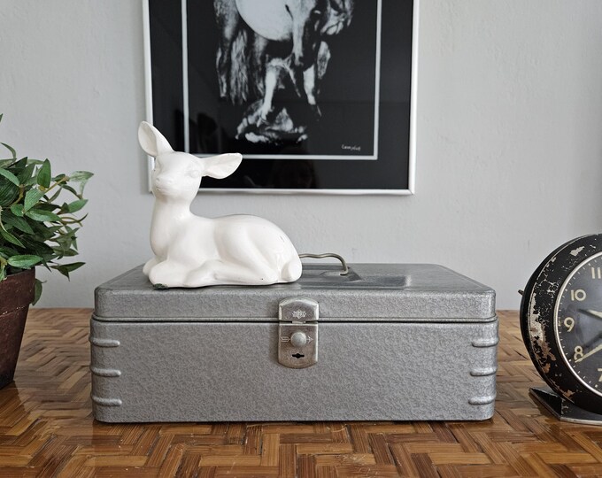 Midcentury Grey Metal Toolbox, Vintage Silver Toolbox, Climax Toolbox ...