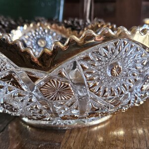 Vintage Large Imperial Glass Daisy and Button Bowl With Gold Overlay, 9 ...