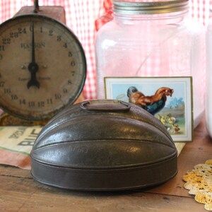 Antique Tin Pudding Mold, Vintage Pudding Tin, Melon Shaped Metal Mold ...