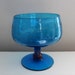 Large Blue Blenko Compote 8 1/4 Azure Blenko Pedestal - Etsy