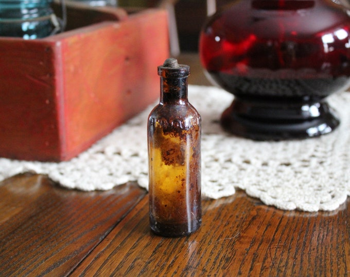 Vintage Funsten Animal Bait Bottle With Stopper, Unusual Brown Glass ...