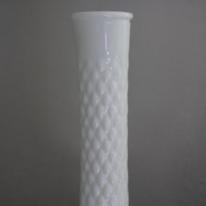 Vintage Milk Glass Vase With Diamond Pattern Quilted Milk - Etsy