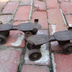 Vintage Roller Skates, Rusty Roller Skates, Pair of Metal Roller Skates ...