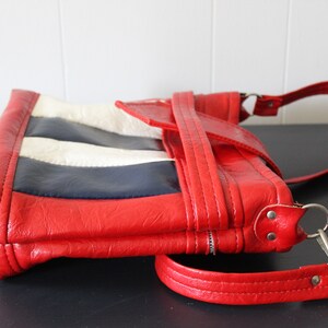 Mod 1970s Red White and Blue Vinyl Pocketbook, Vintage Red White & Blue ...