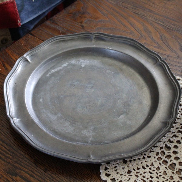 Antique Pewter Tray - Etsy