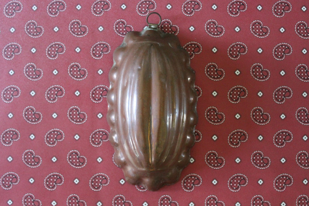 Vintage 8 1/2 Copper Pudding Mold, Gimbels Melon Shaped Copper Pudding ...